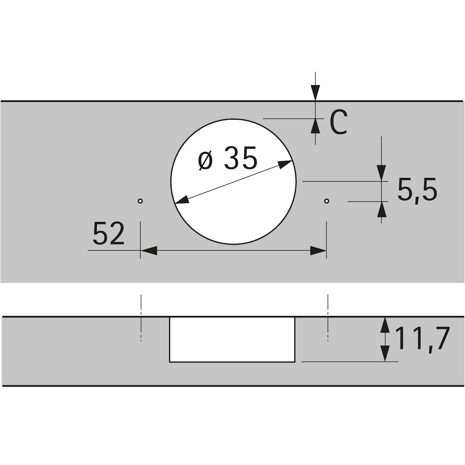 Петля Sensys 8657i, угол 165гр, (с довод.) чашка TH52 D35, накладная, B12,5